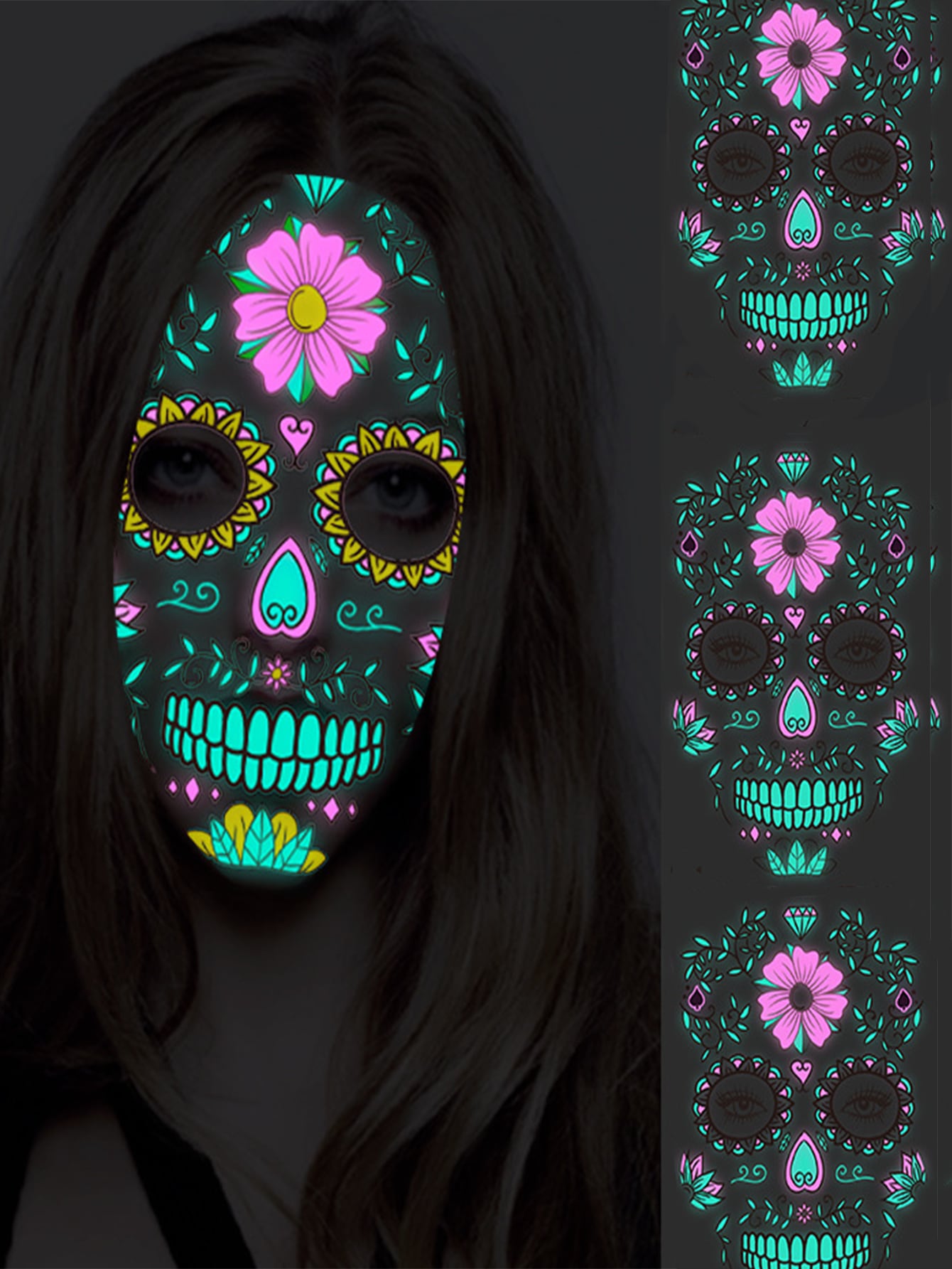 Funny Double-color Luminous Temporary Tattoo Sticker For Face ...