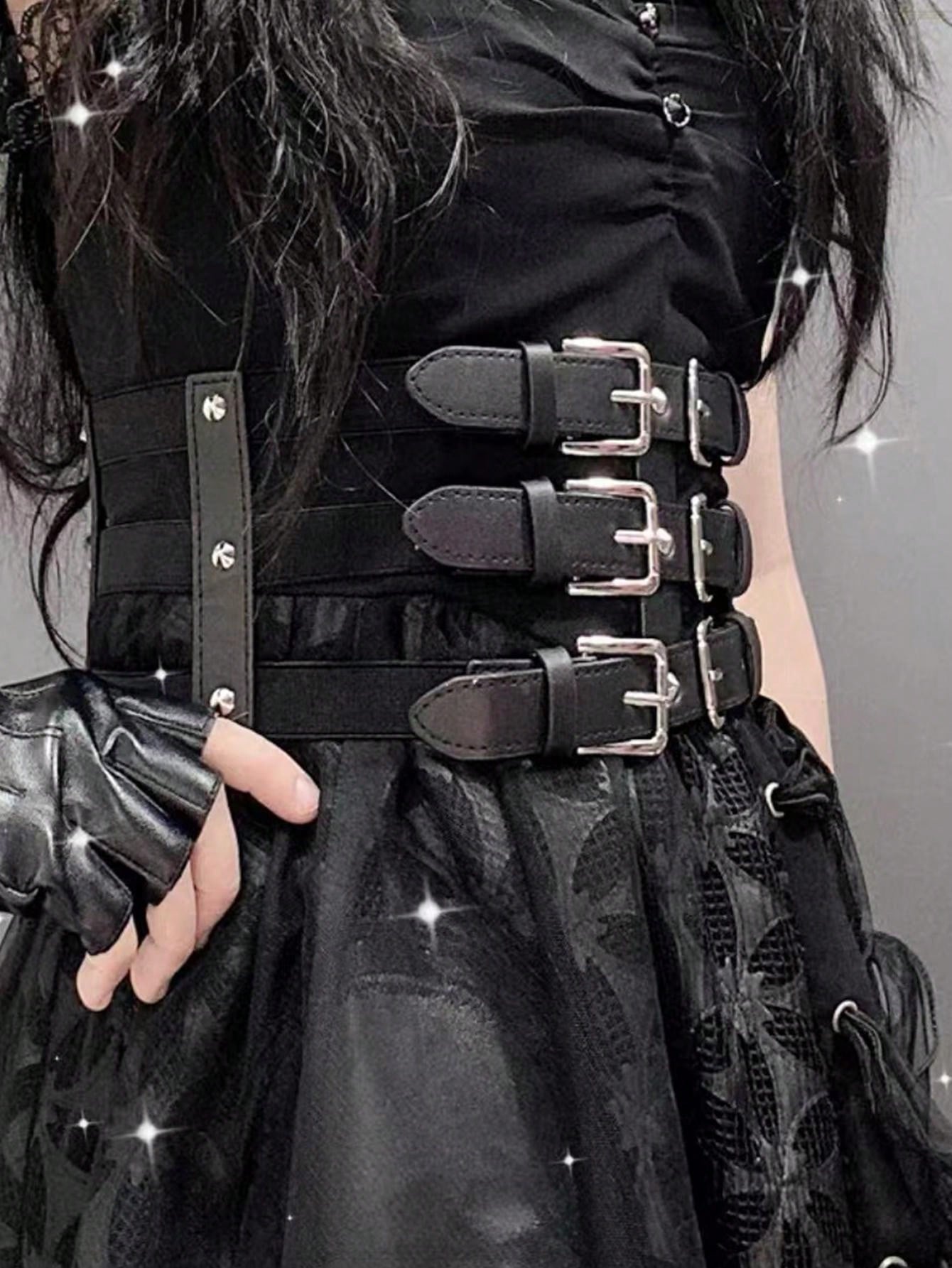 Harajuku Gothic Lolita Belt & Punk Steampunk Pu Leather Corset ...