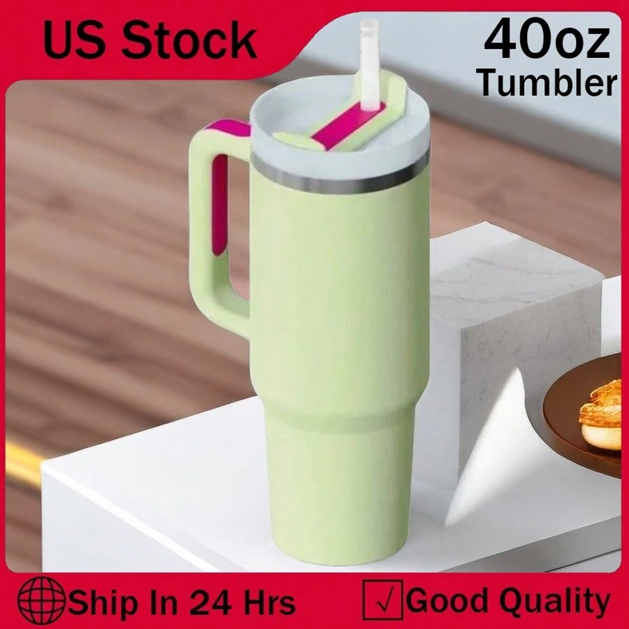 40 oz Insulated Mug 2.0 with Handle and Straw Lid Stainless Steel ...