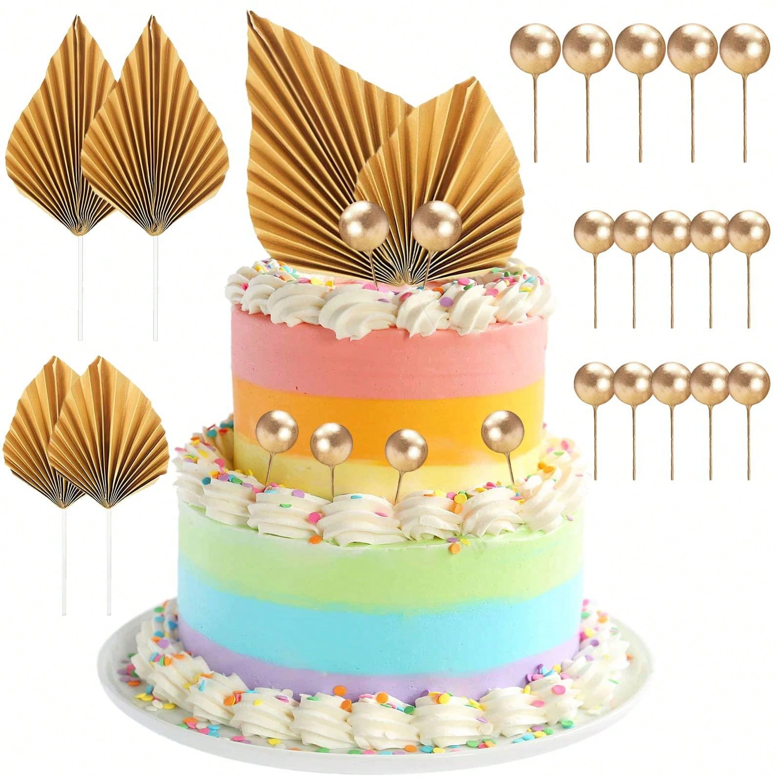 19pcs Cake Decorating Set Including 4pcs Palm Leaf Shaped Cake Toppers ...