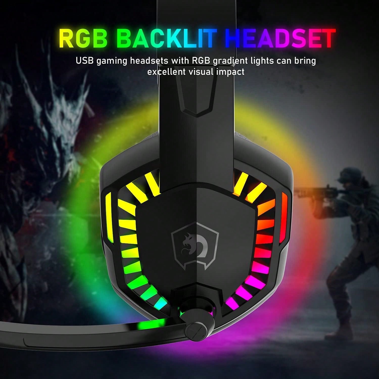 SHEIN-RGB Gaming Headest-Black | SHEIN UK