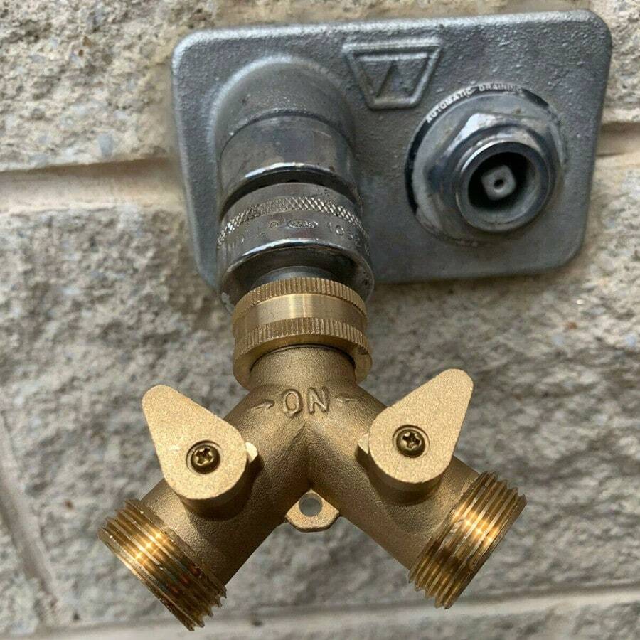Brass Manifold 3/4" Tap Splitter Double-Way Washing Machine Hose ...