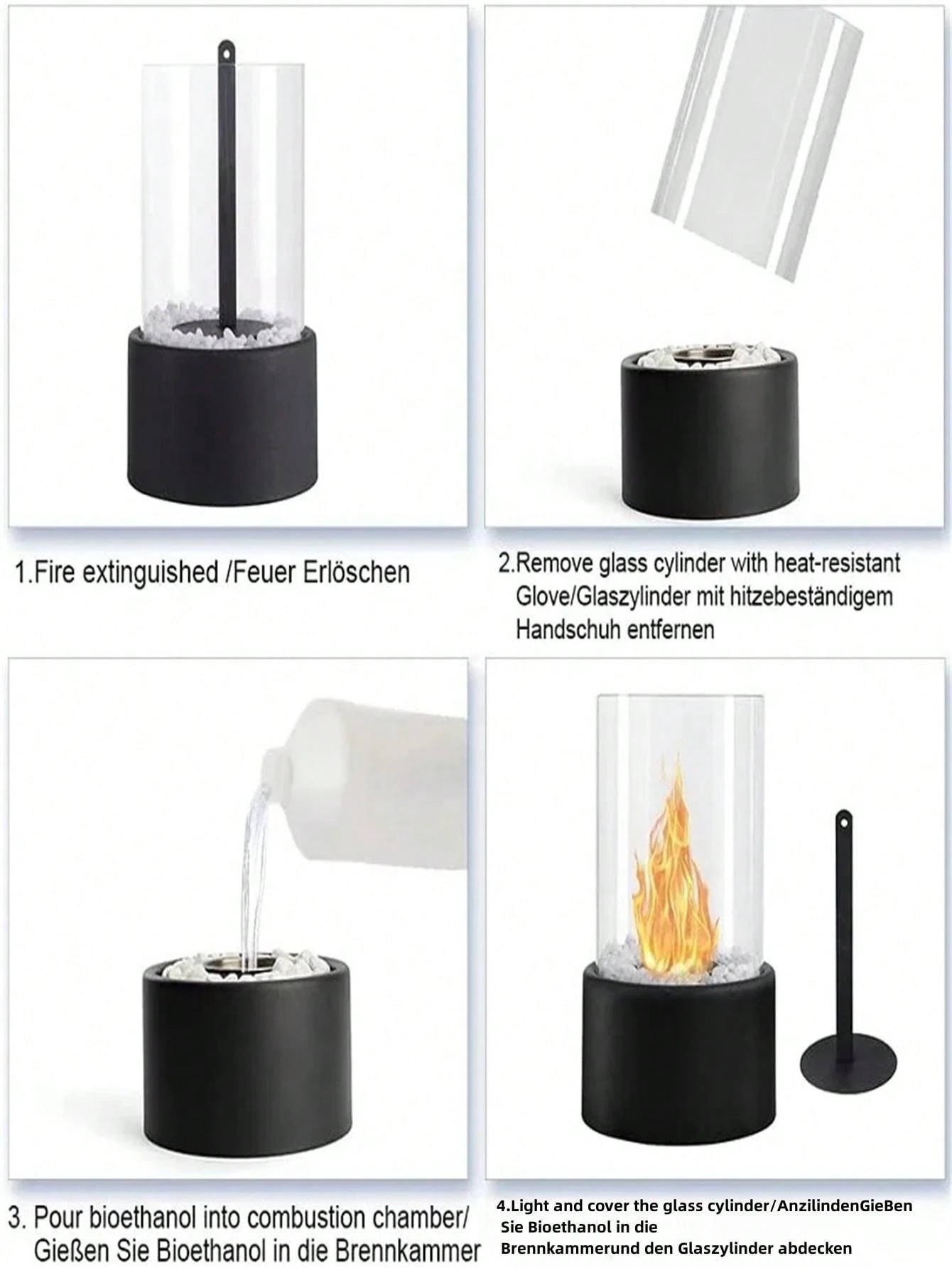 1 Mini-Heizplatte aus Edelstahl, runder Glas-Atmosphäre-Ofen. Er bringt ...
