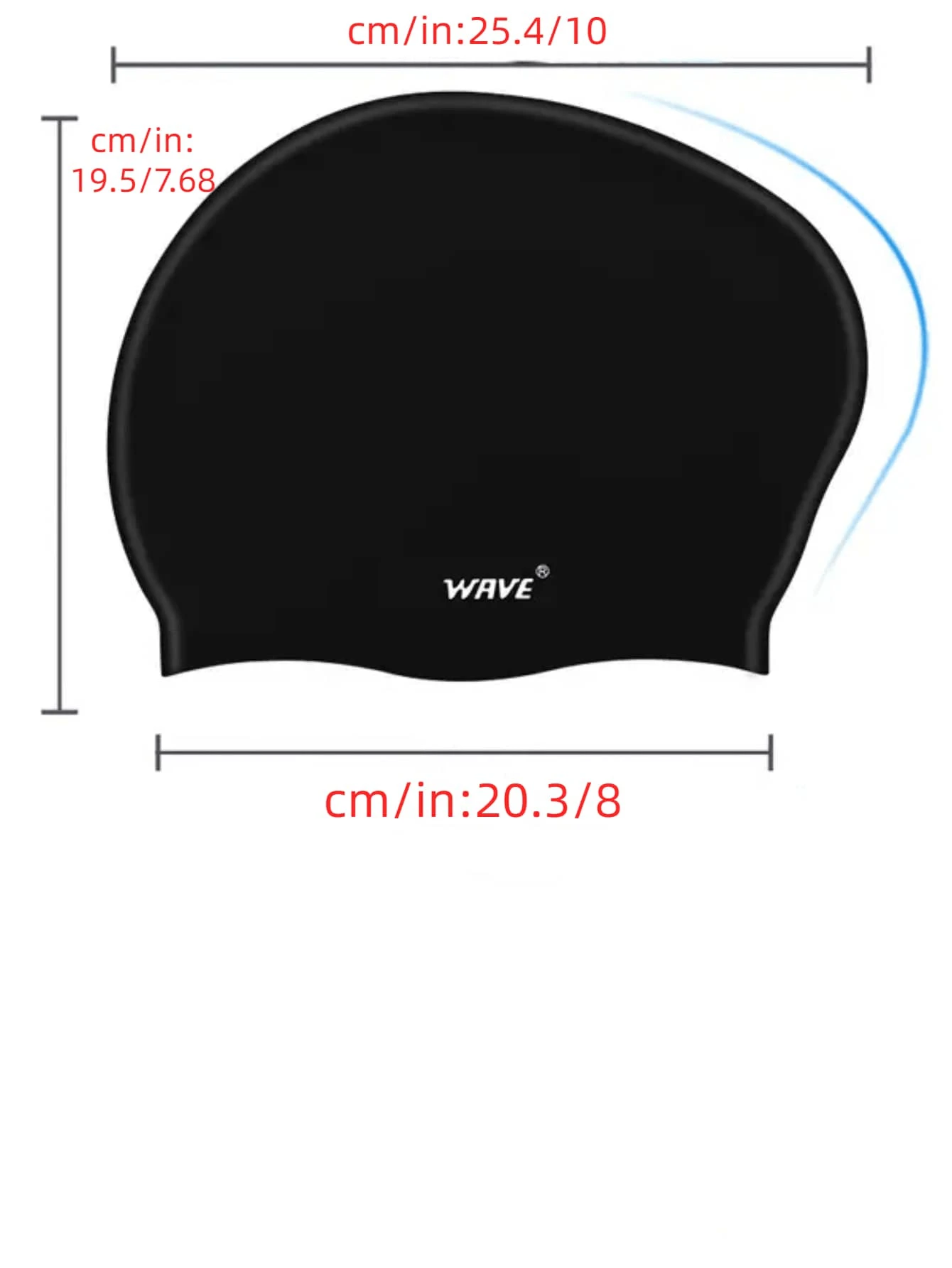 Silicone Waterproof Swim Cap, Unisex Adult Long Hair Swimming Cap ...