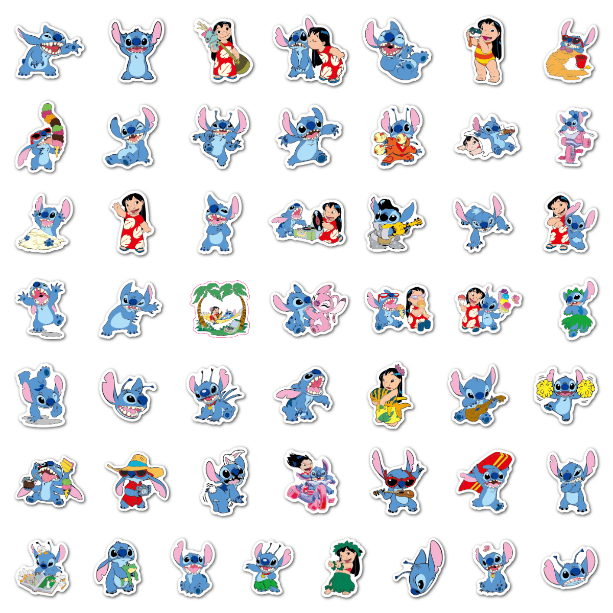 Disney 50PCS Original 50Pcs Lilo & Stitch Stickers Waterproof Vinyl ...