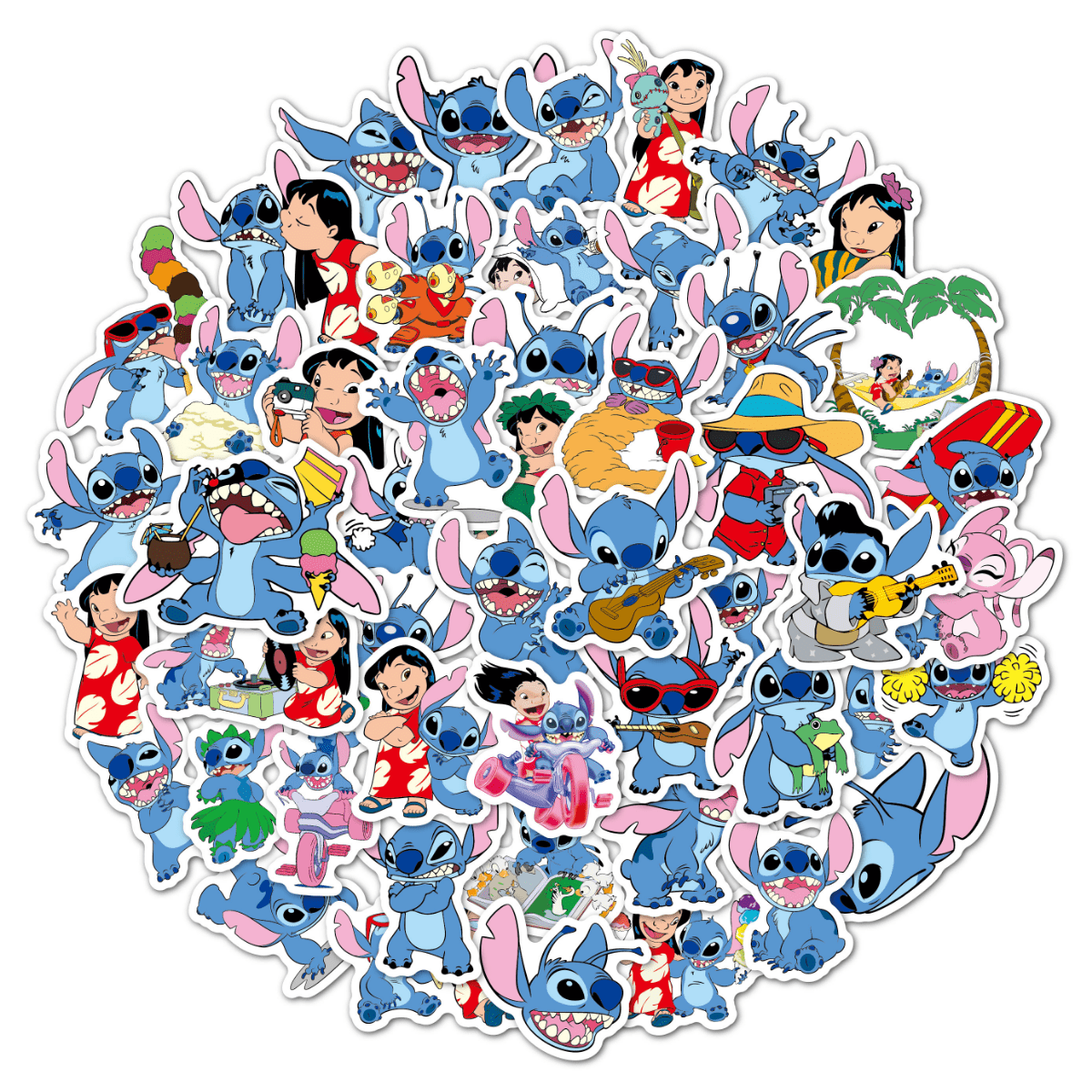 Disney 50PCS Original 50Pcs Lilo & Stitch Stickers Waterproof Vinyl ...