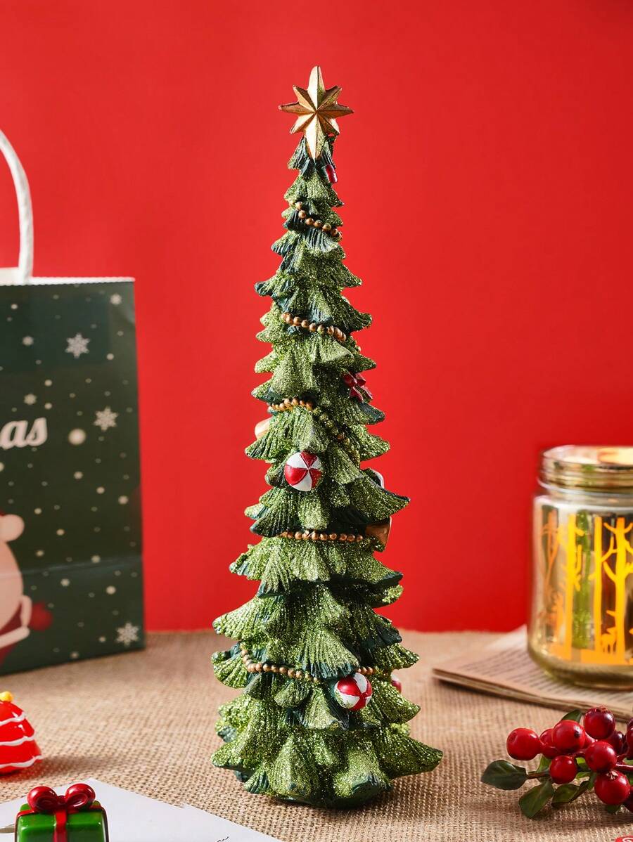 1pc Creative And Cute Green Christmas Tree Table Decoration Ornament ...