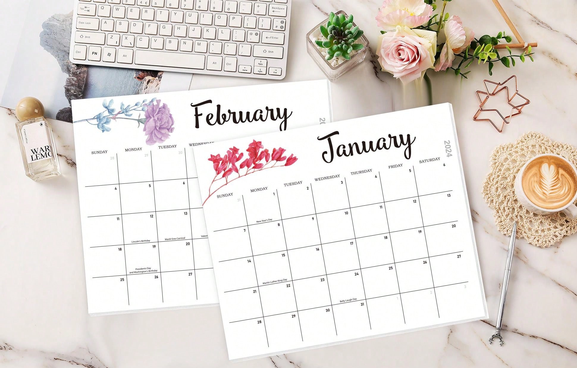 Magnetic Fridge Calendar 2024 - Desk Calendar from Jan.2024 to Dec.2024 ...