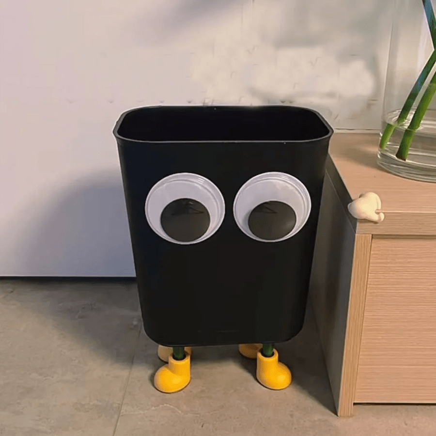 Cartoon Cute Big Eyes Trash Can Garbage Bin Home Office Rubbish Bin ...