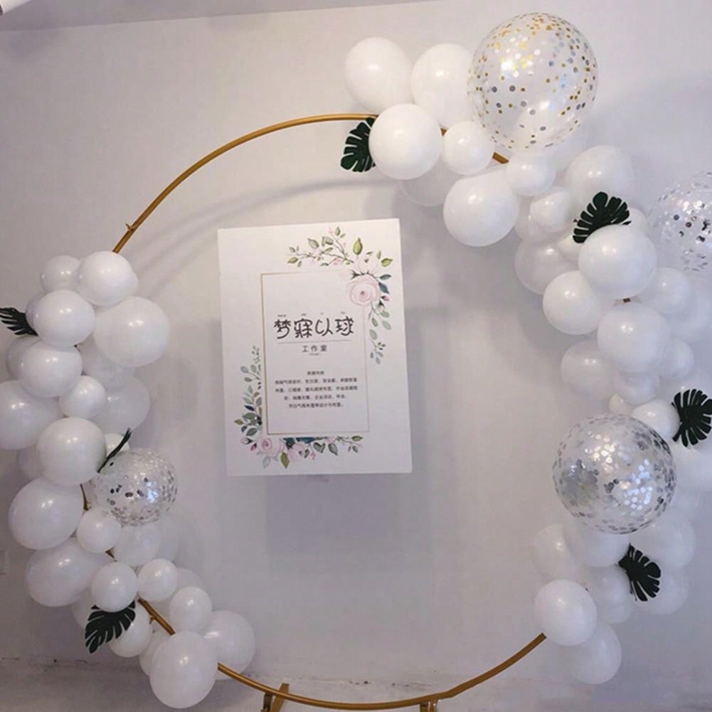 Round Balloon Arch Stand, 6.56 Feet Balloon Hoop Stand, Gold Metal ...