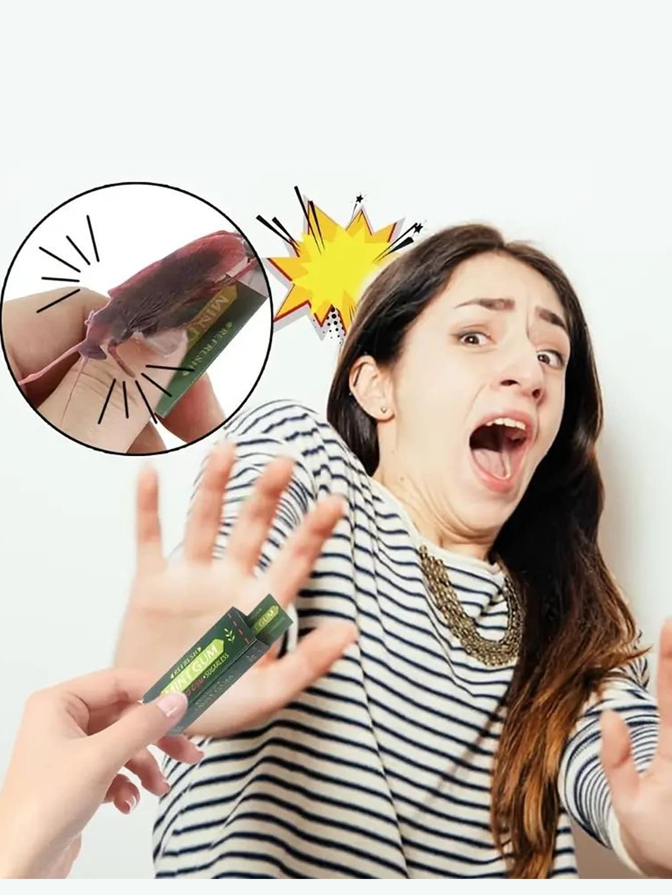 [random Stripes] Simulation Cockroach Chewing Gum, Creative Novelty Toy ...