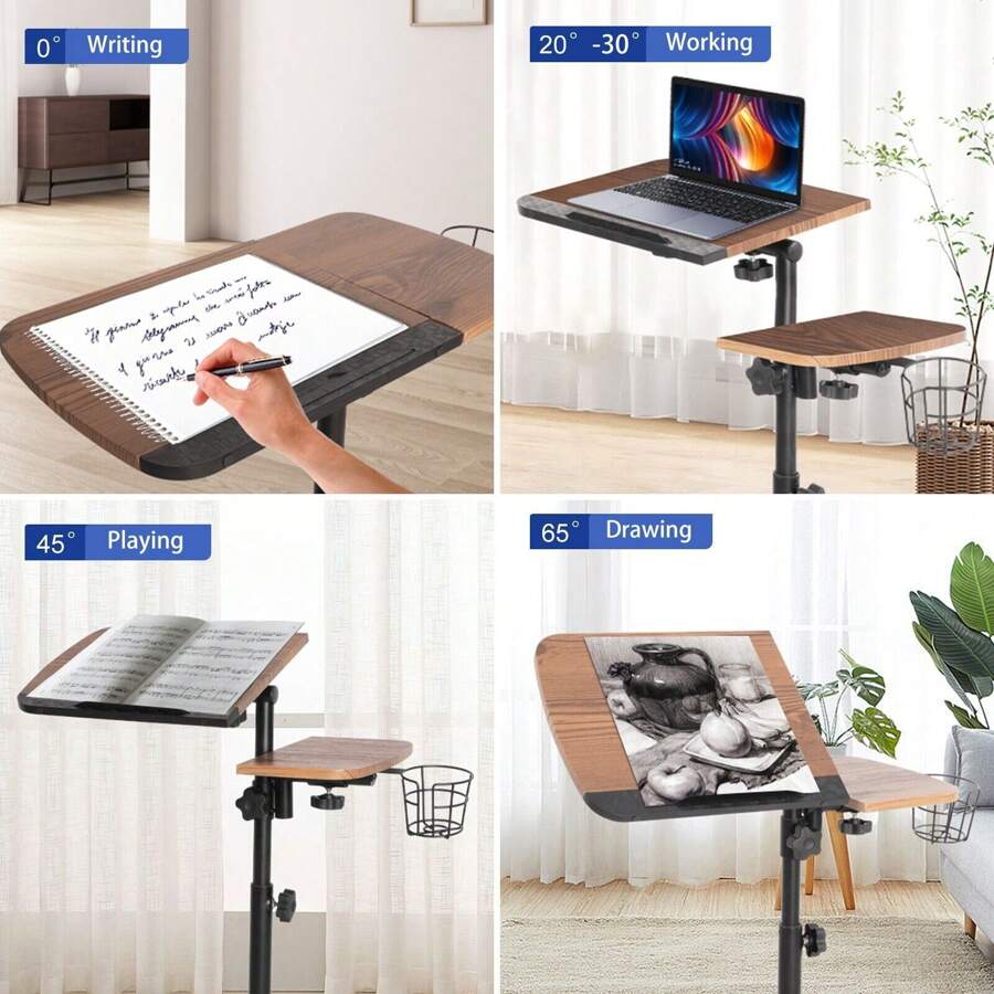 DC DICLASSE Rolling Laptop Stand Adjustable Height Cumputer Desk Cart ...