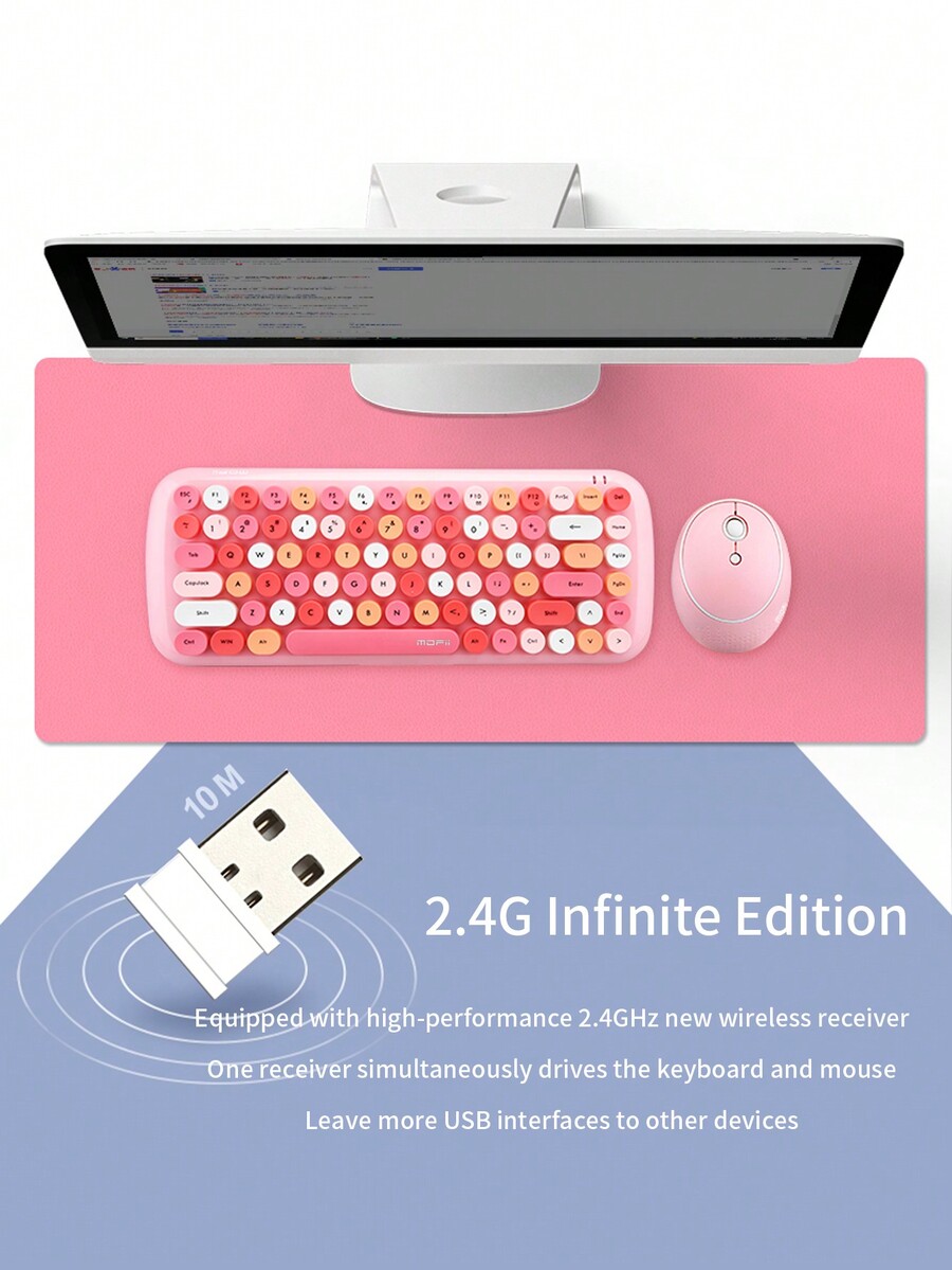 MOFII Candy Mixed Color Wireless 2.4G Keyboard And Mouse Set, Adorable ...