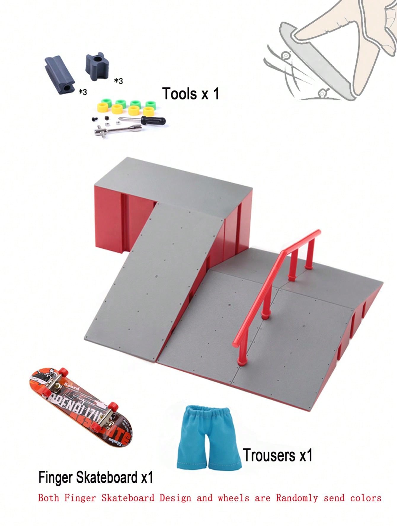 4-in-1 Finger Skate Boarding Kits Toys Plastic Finger Skateboard Big ...