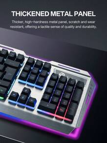 Ningmei Hk11 Silberne kabelgebundene RGB-PC-Gaming-Tastatur, 104 Tasten ...