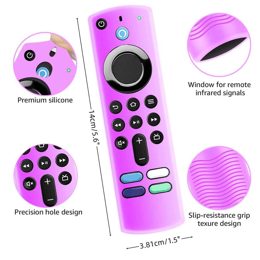 1Pack Silcone Remote Control Cover For 3rd-Gen Alexa Voice Remote ...