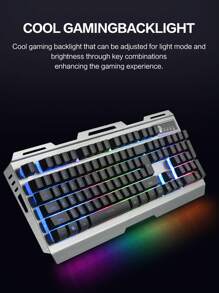 Ningmei Hk11 Silberne kabelgebundene RGB-PC-Gaming-Tastatur, 104 Tasten ...