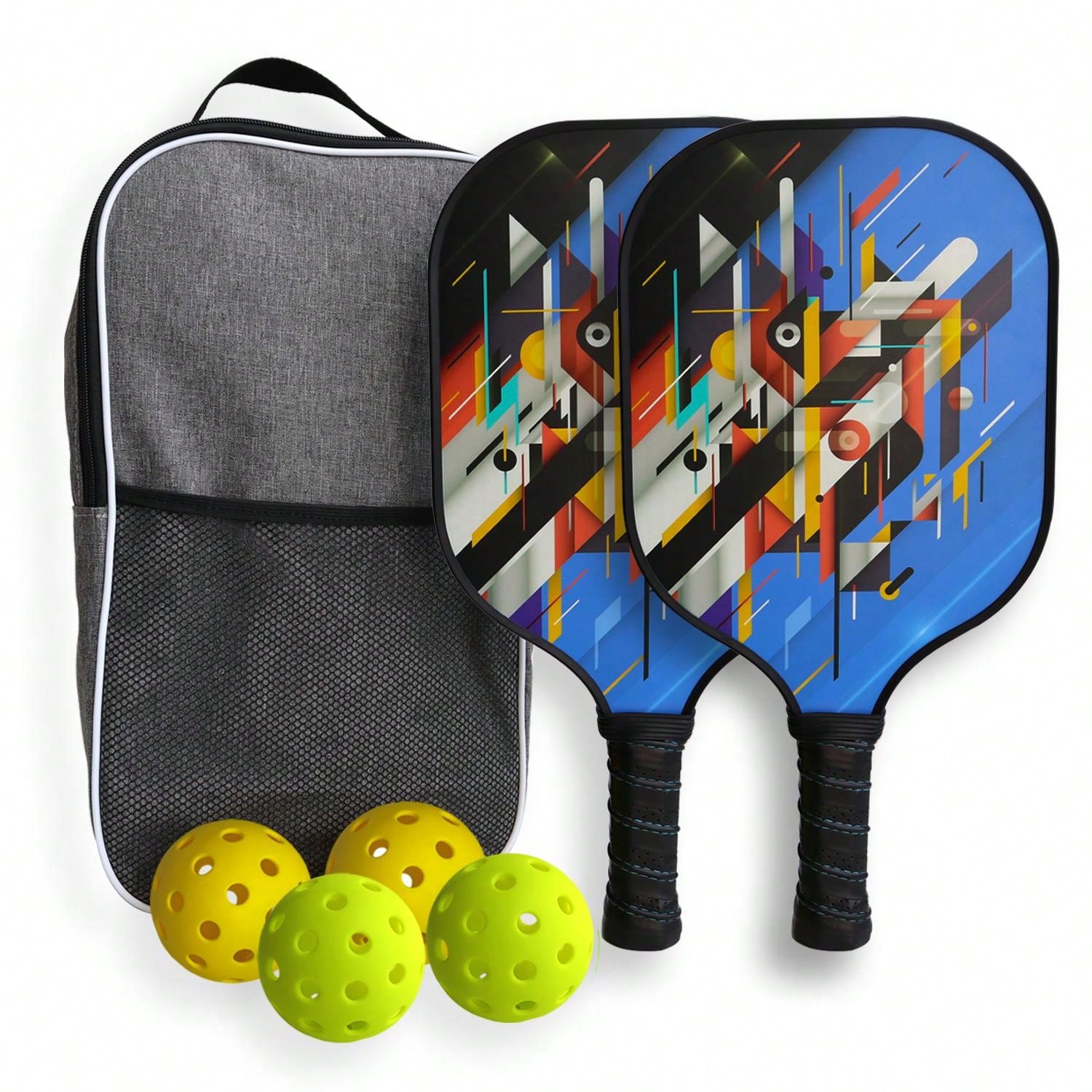 Pickleball Paddles, Fiberglass Surface Pickleball Set with Pickleball ...