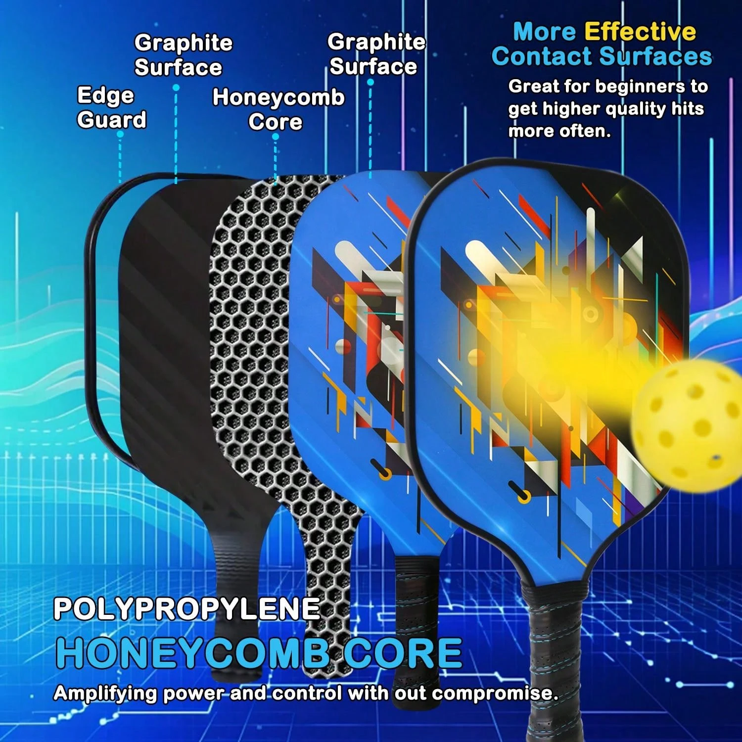 Paletas De Pickleball, Juego De Pickleball Con Superficie De Fibra De ...