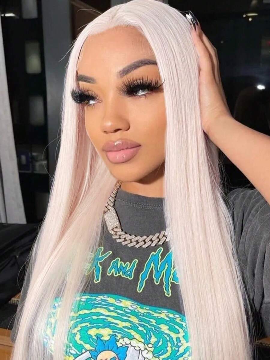 32 Inch Synthetic Long Straight Wigs For Women Synthetic Wigs Middle ...