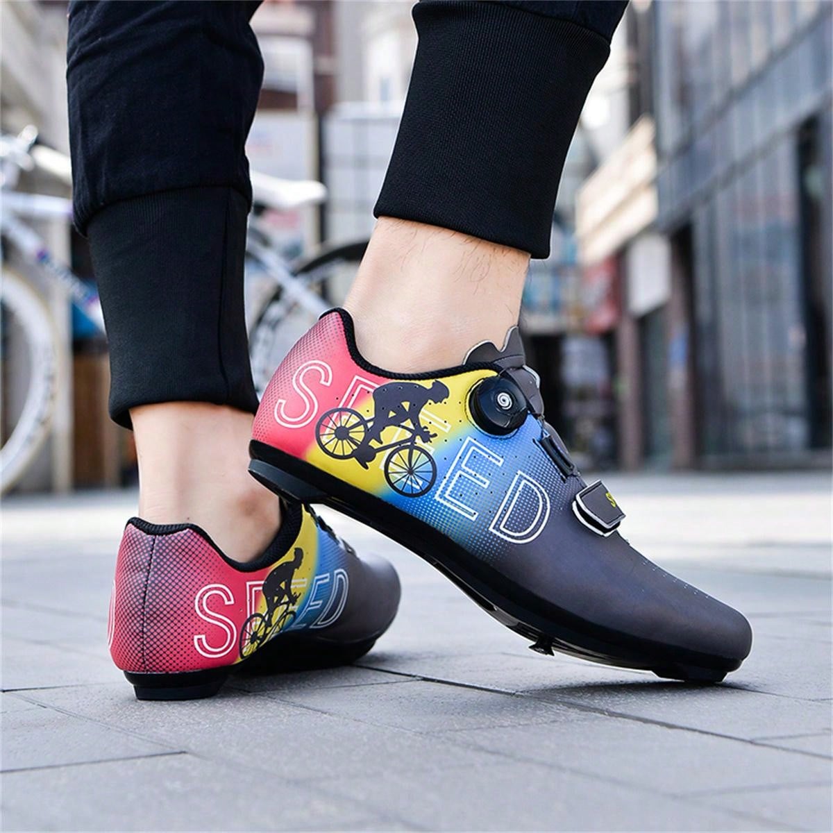 Outdoor Cycling Shoes With Rubber Sole, Suitable For Both Road Bikes ...