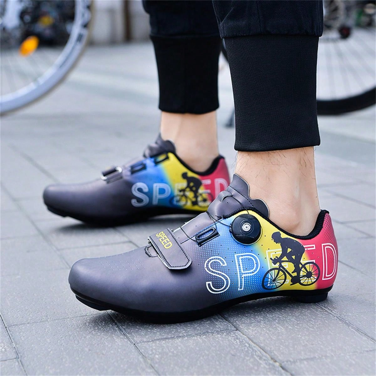 Outdoor Cycling Shoes With Rubber Sole, Suitable For Both Road Bikes ...