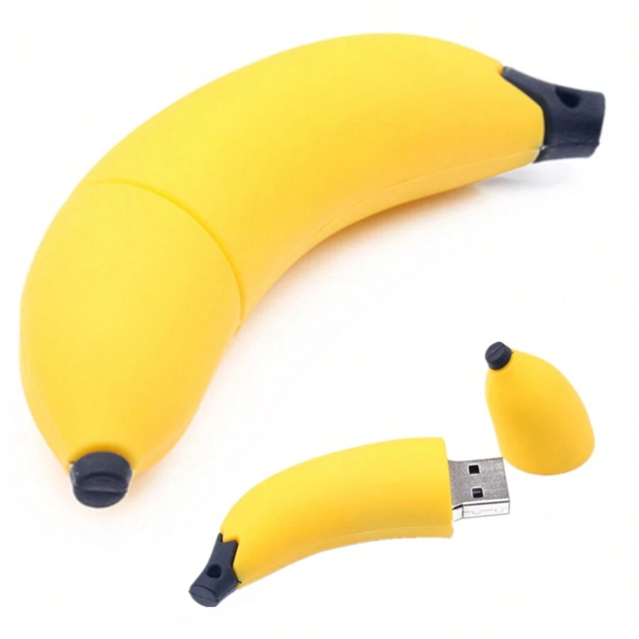 BIYETIMI USB Flash Drive 128GB Cartoon Banana Shape Memory Stick USB ...