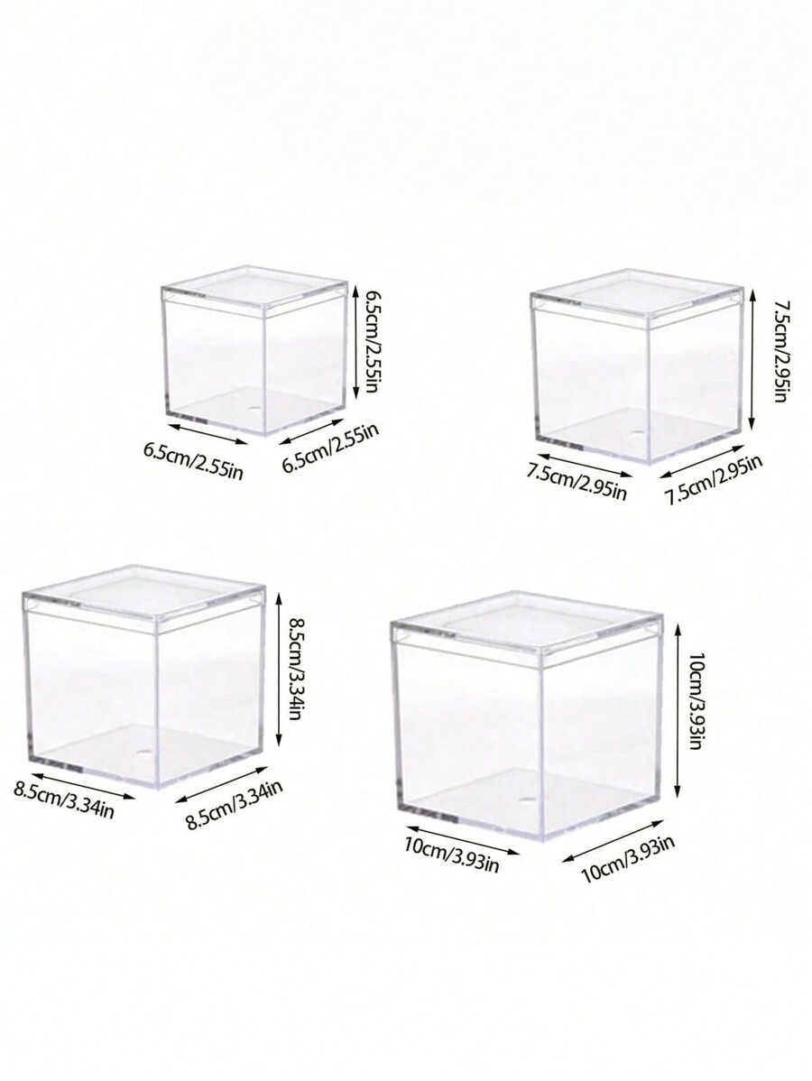 Display Acrylic Boxes, Clear Plastic Square Cube, Small Acrylic Boxes ...