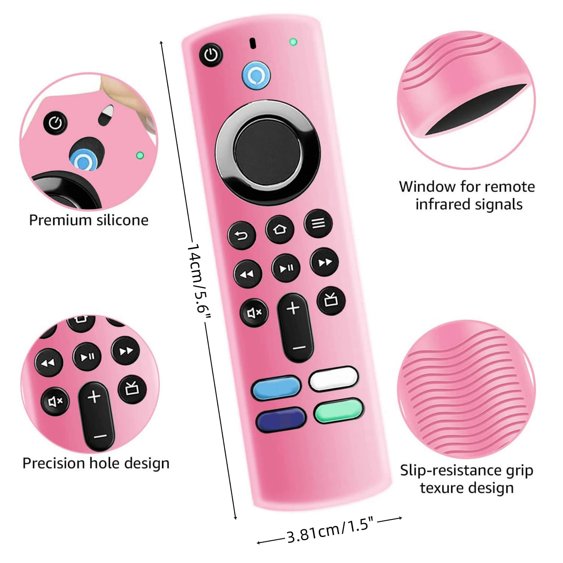 1Pack Silcone Remote Control Cover For 3rd-Gen Alexa Voice Remote ...