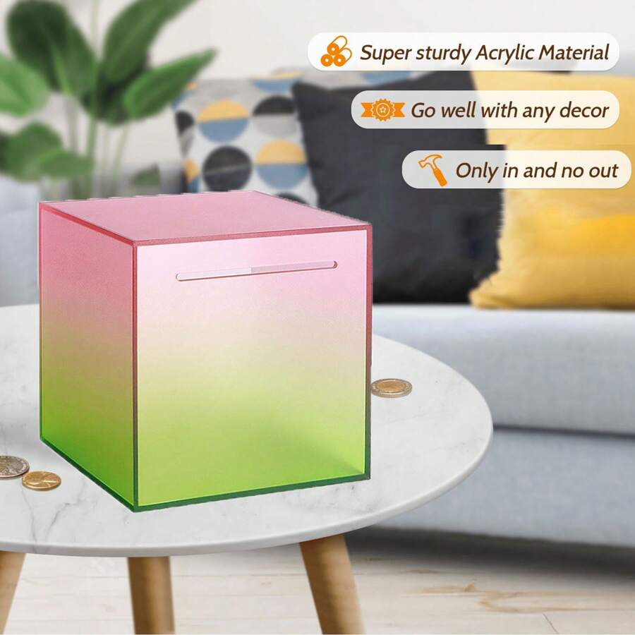 Colorful Gradient Acrylic Piggy Bank, To Help Budget and Save ...