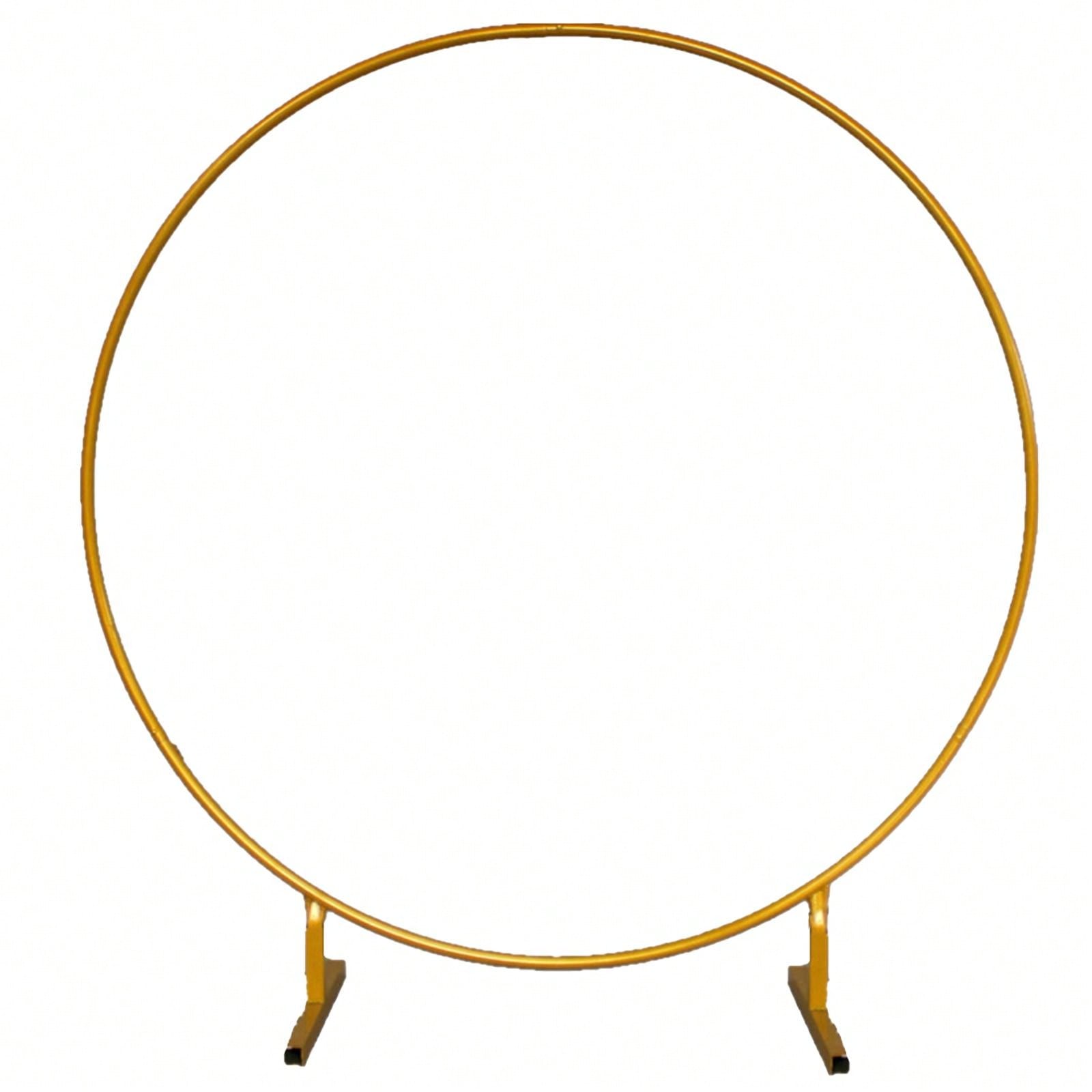 Round Balloon Arch Stand, 6.56 Feet Balloon Hoop Stand, Gold Metal ...