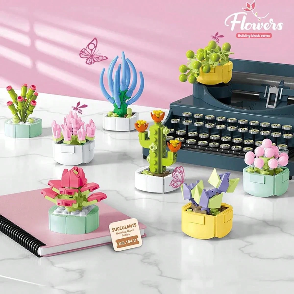 Series A Plant Building Blocks Toy, Creative Plant Landscape Planting ...