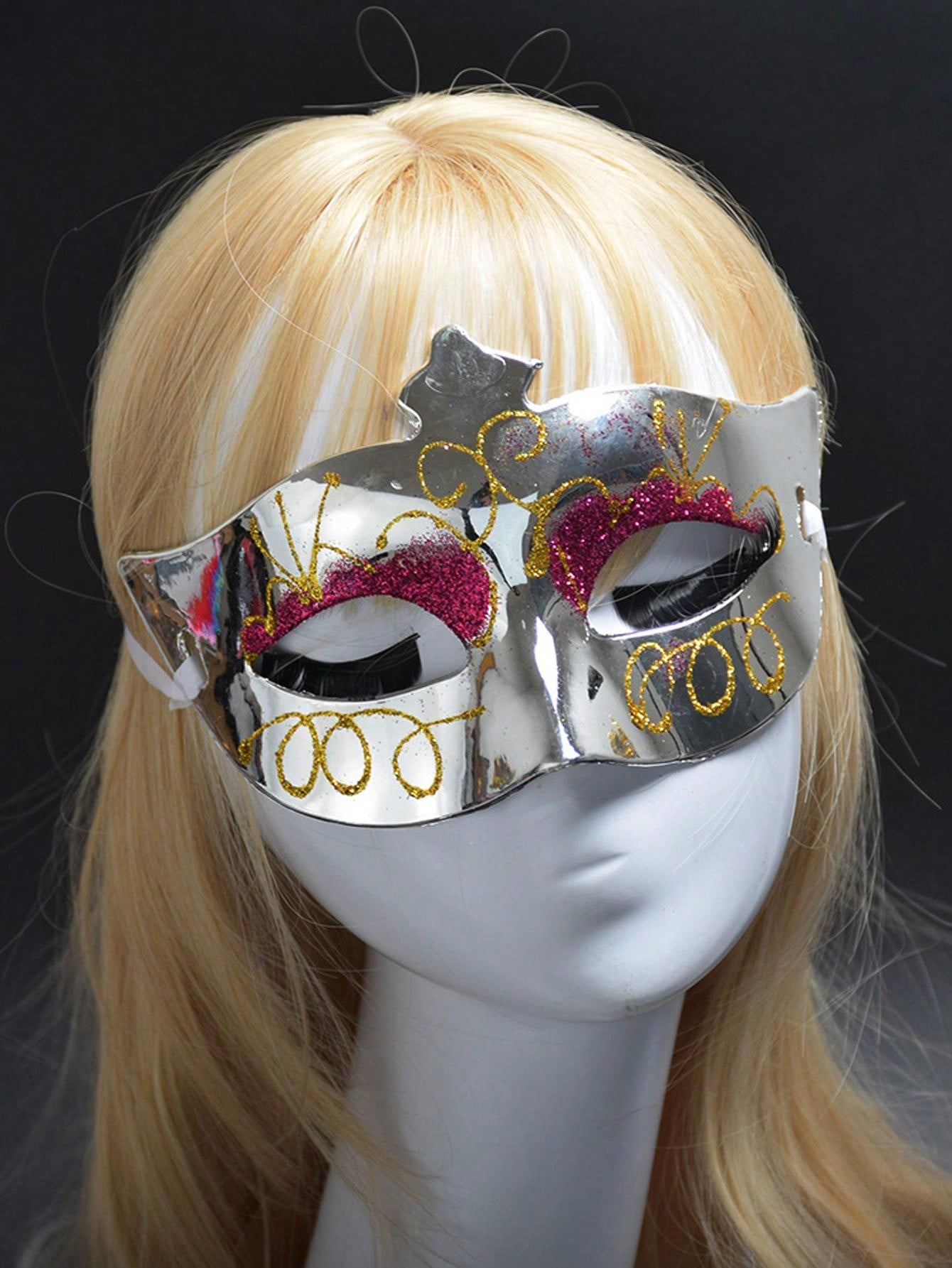 2pcs Random Assorted Painted Glitter Masquerade Masks Halloween Party ...