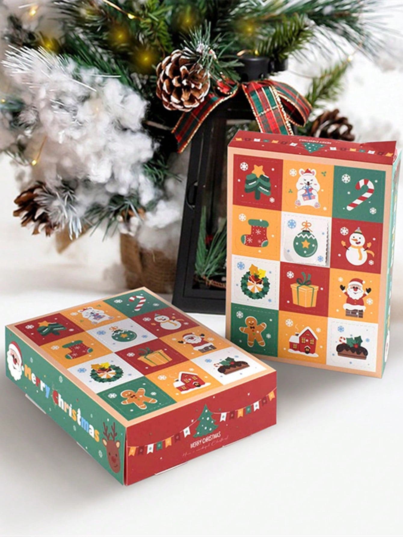 5Pcs Christmas Blind Gift Box With 12 Grid For DIY Countdown Advent ...