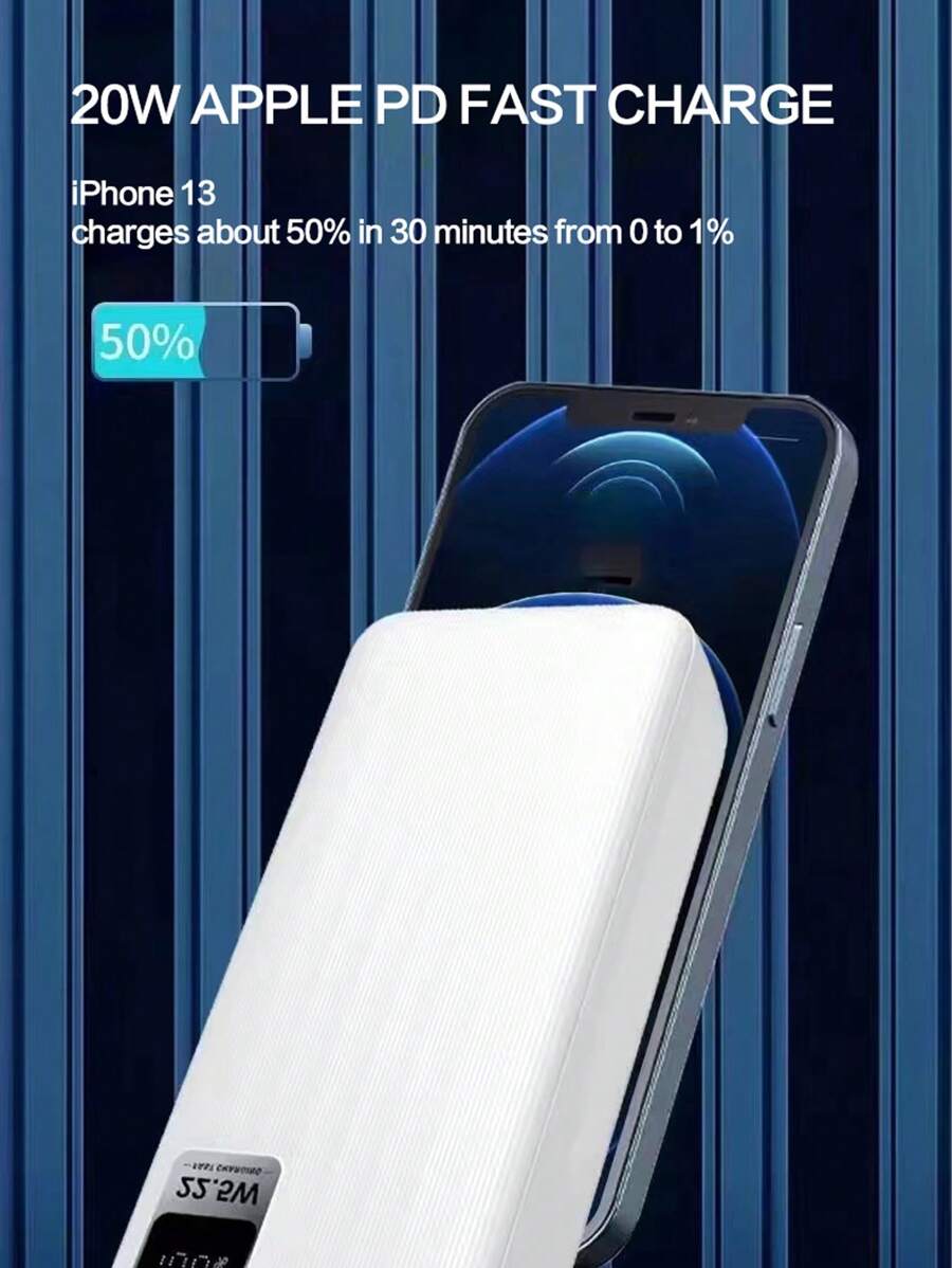 Power Bank 20000mah Pd 45w Fast Charging Lithium Battery Portable Usb Typec Output Black | SHEIN USA