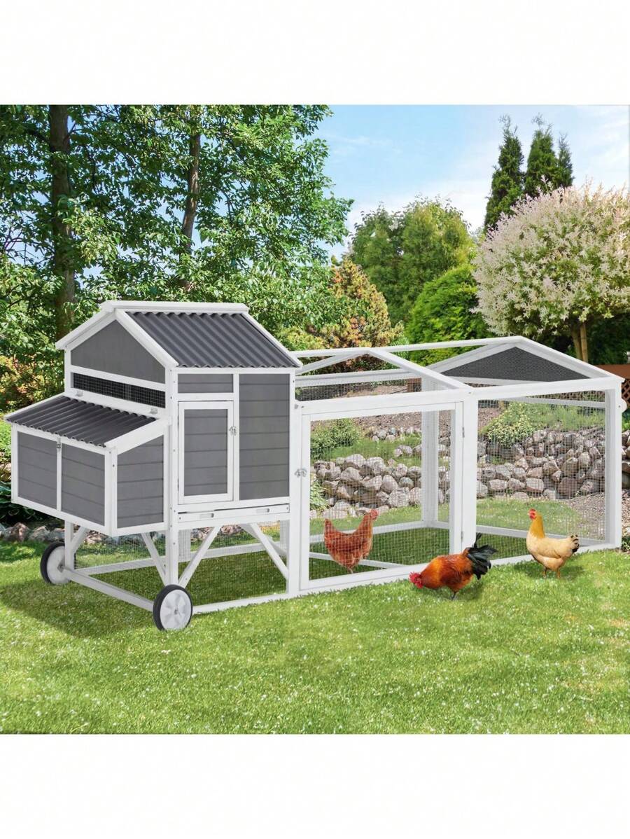 YODOLLA YODOLLA 95" Large Chicken Cage With Run Outdoor Yard Poultry ...