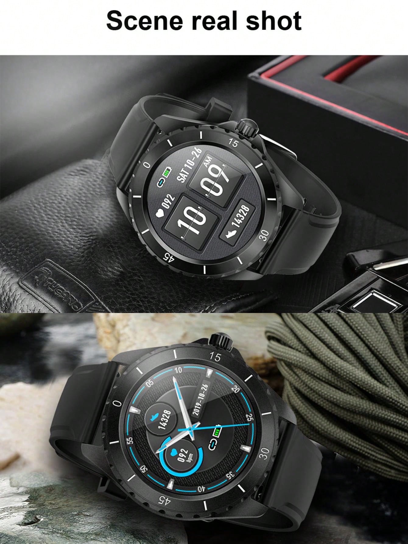 Silicone Stainless Steel Strap Multifunctional Sports Smartwatch ...