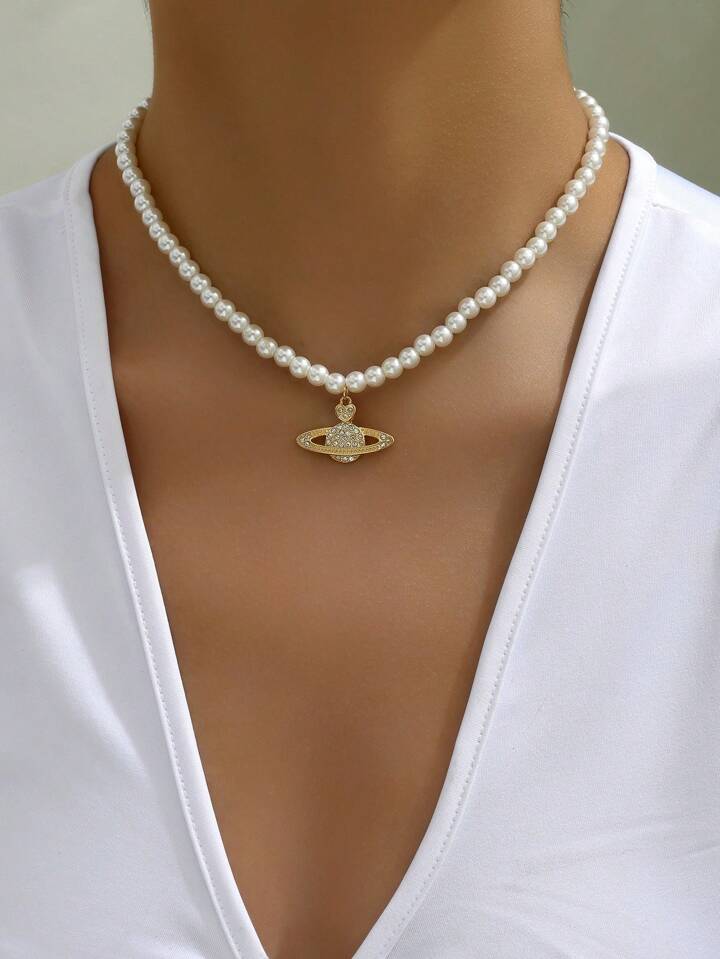 Vivienne westwood pearl necklace shein store