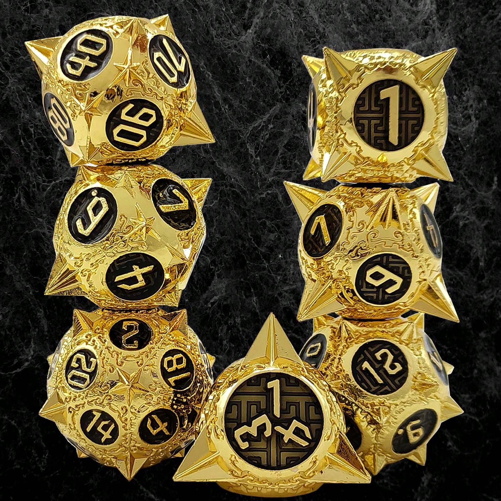 Metal Dice Set, Polyhedral Dice Collection With D20, D12, D10%, D10, D8 ...