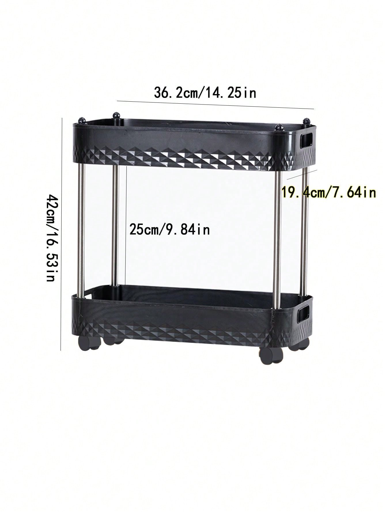 Double Layer Pp Material Wheeled Storage Rack, Small Cart For Moving To ...