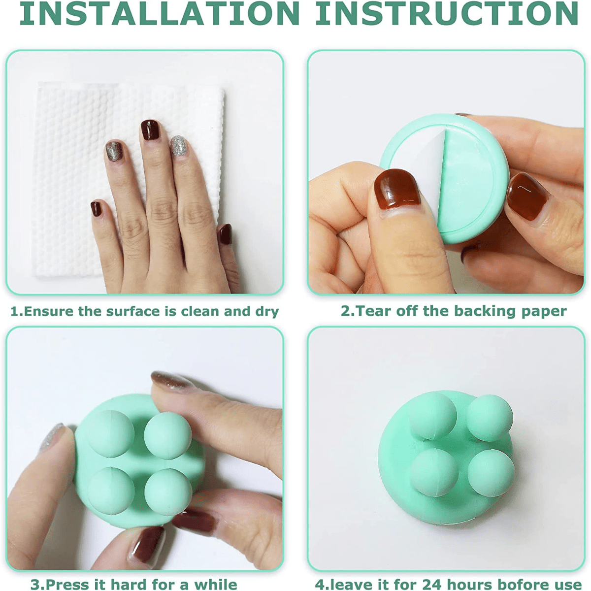 Outdoor Self-adhesive Silicone Rack Wall-mounted 1 Set Of 4 Pieces ...