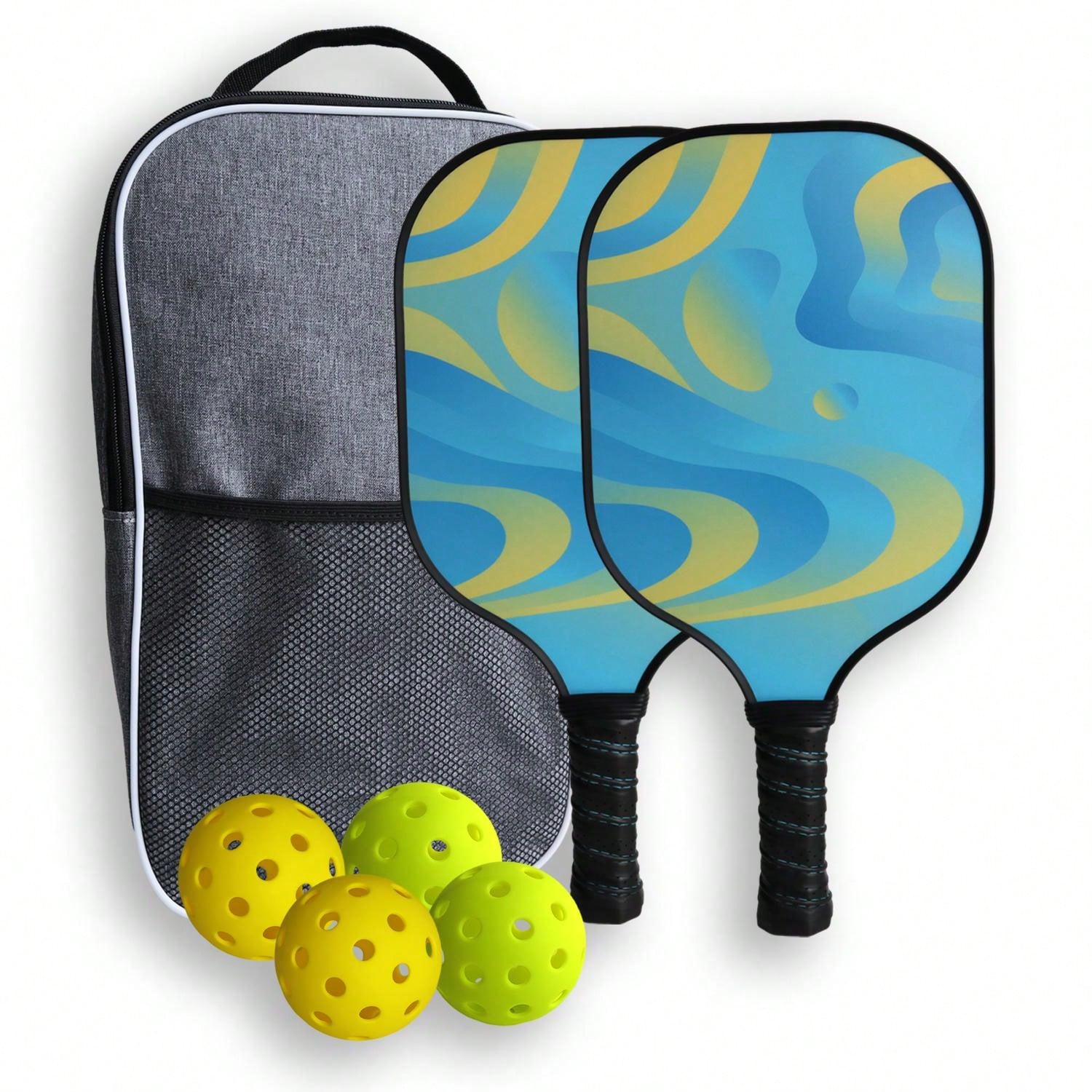 Pickleball Paddles, Fiberglass Surface Pickleball Set with Pickleball ...