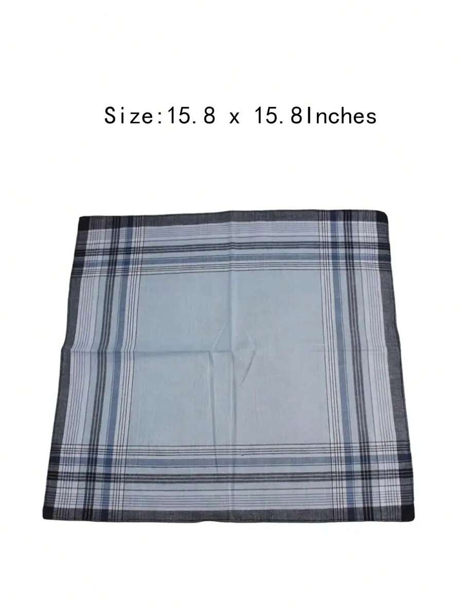 6Pcs Handkerchiefs For Men Plaid Pattern Fashion Hankies Elegant Large ...