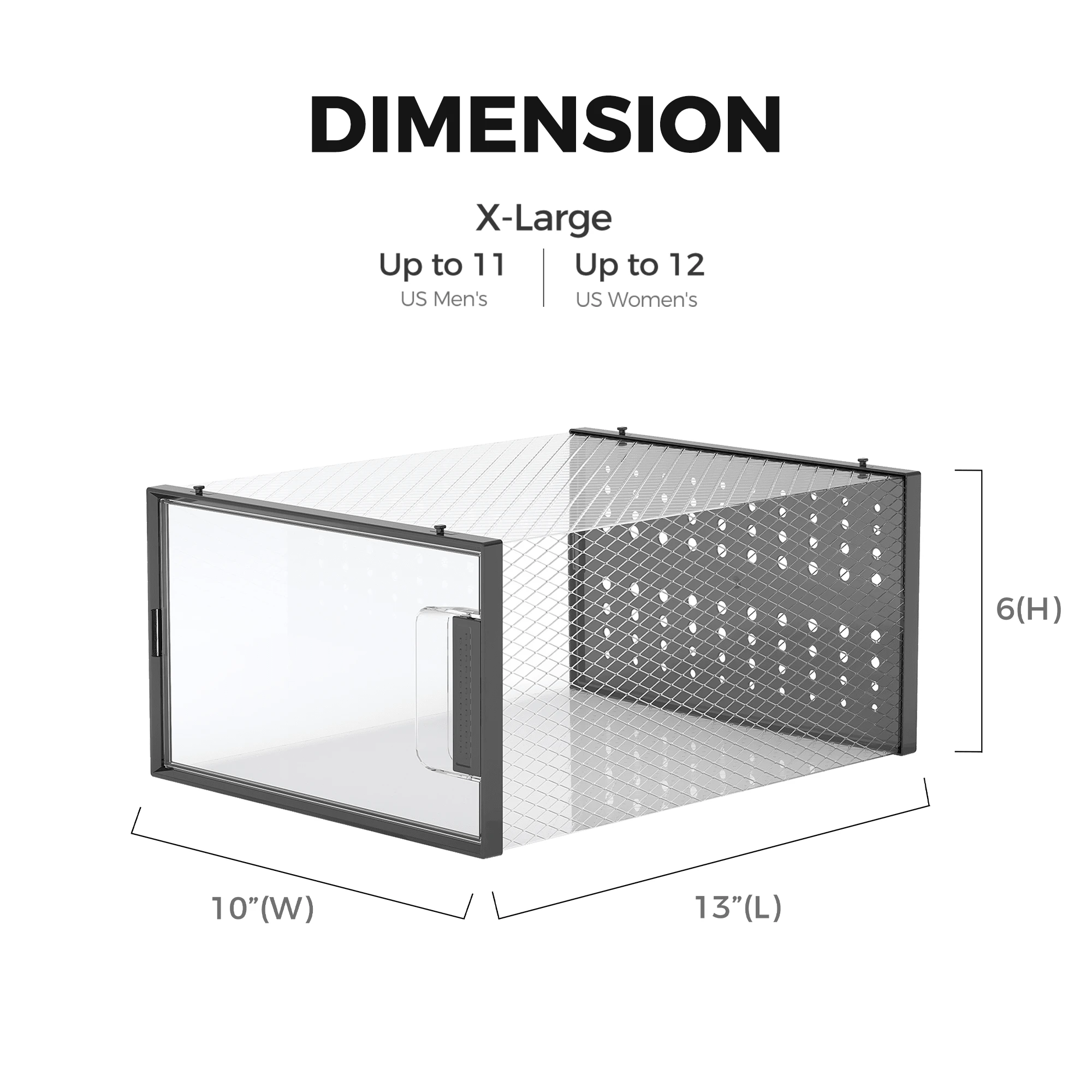 Pinkpum Large Shoe Organizer Storage Boxes For Closet, 12 Pack Clear ...