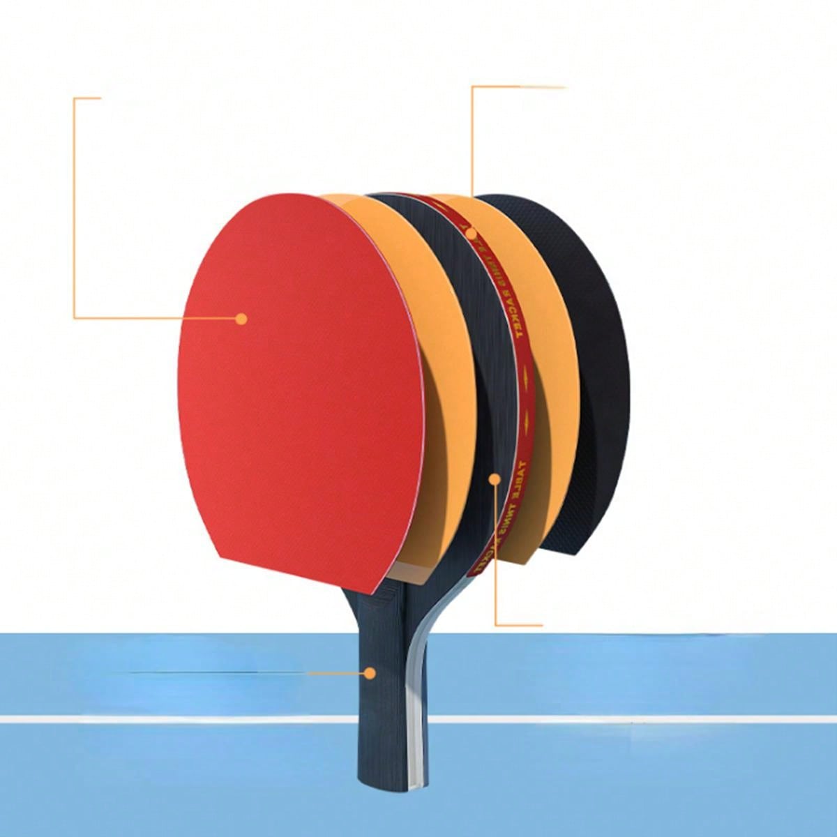 Two table tennis rackets, double single racket, beginner soldier ball ...