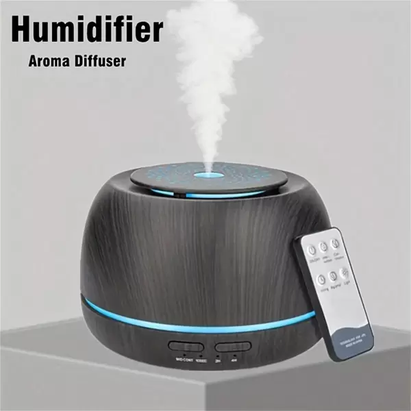 1pc Usb 300ml Wood Grain Aroma Diffuser Mini Remote Control Ultrasonic ...