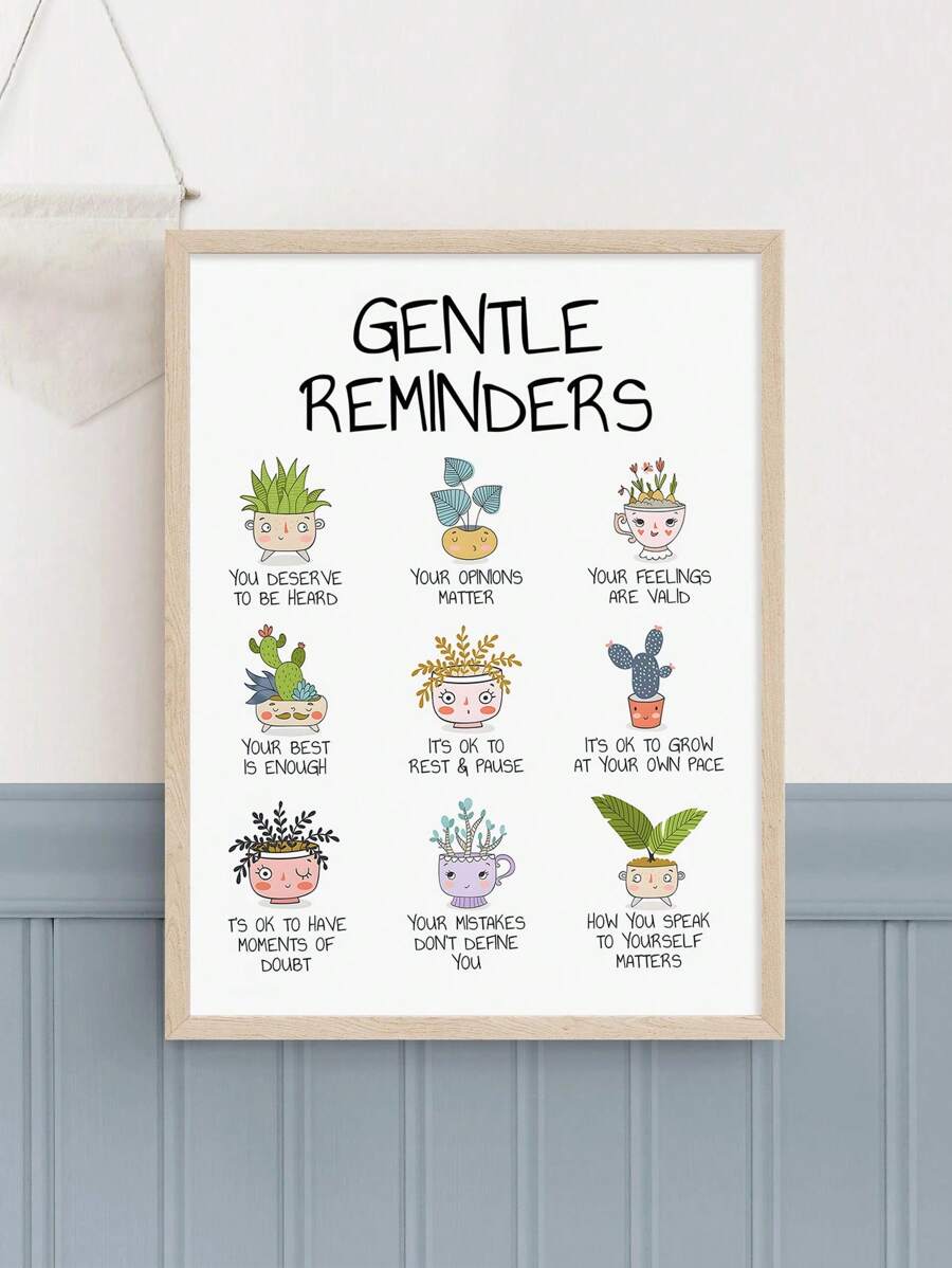 1pc Gentle Reminder Positive Affirmation Poster, Gift For School ...