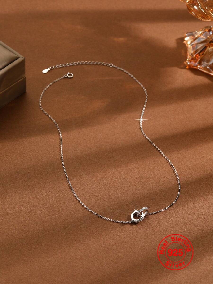 1pc Sterling Silver S925 Gold Double Loop Fully Studded With Diamond Women's Festival Gift ...