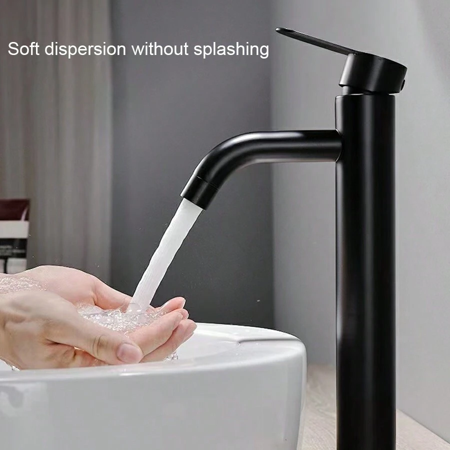 Stainless Steel High-style Black Water Tap For Above Counter Bathroom ...