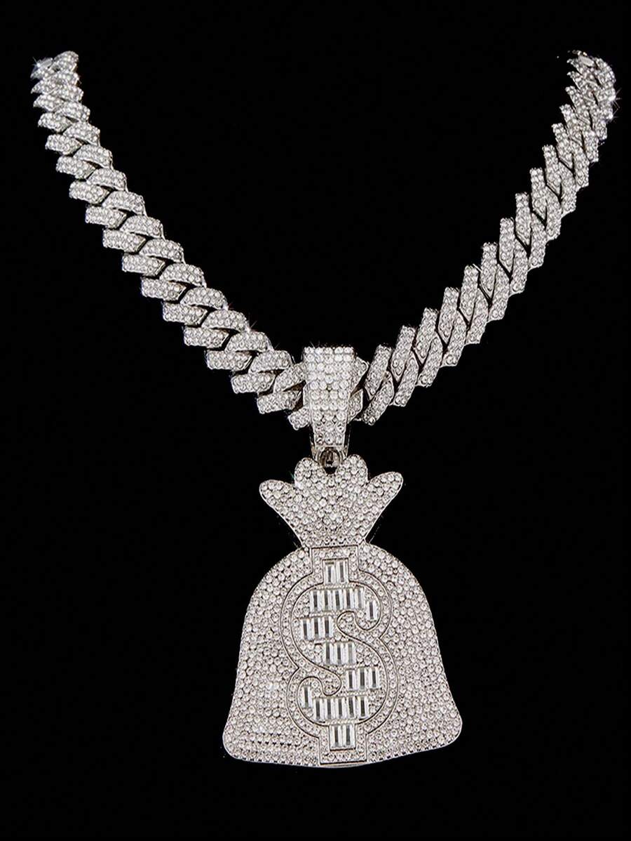 1pc European And American Men's Alloy Money Bag Pendant With Full ...